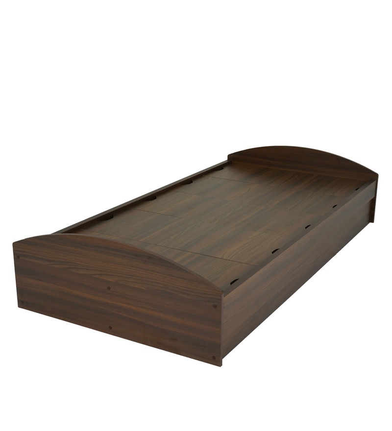 Addison Single Bed with Storage in Classic Walnut Finish – Crafted Comforts
