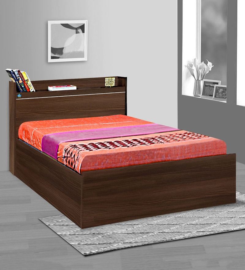 Cherry Single Bed with Storage in Acacia Dark Finish – Crafted Comforts