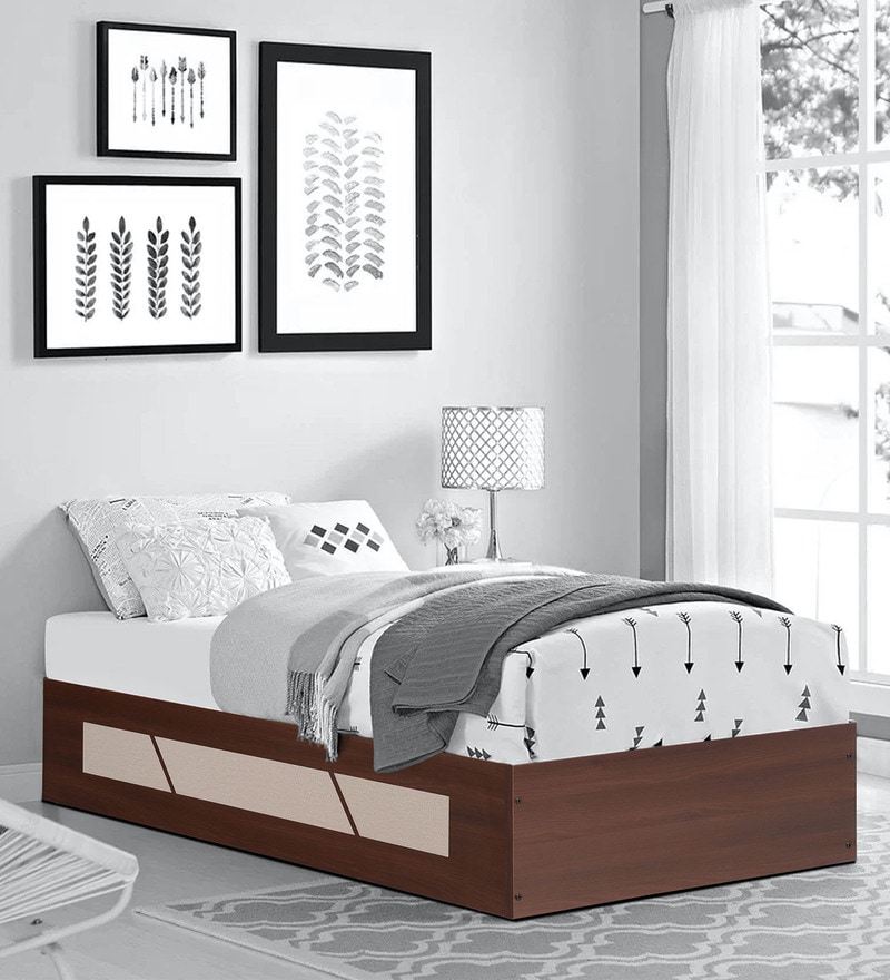 Native Single Day Bed with Storage in Brown Colour – Crafted Comforts